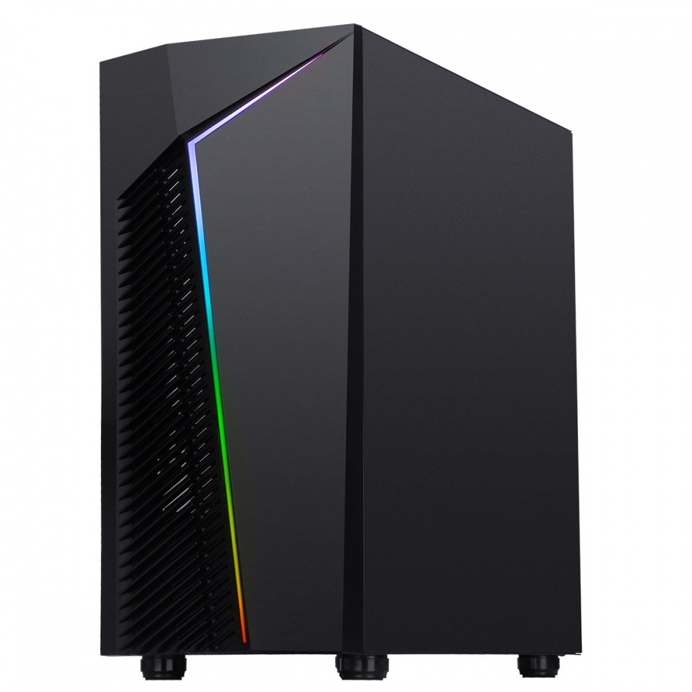 CIT Alpha Black Micro-ATX PC Gaming Case 1 x ARGB LED Strip 1 x 120mm ...